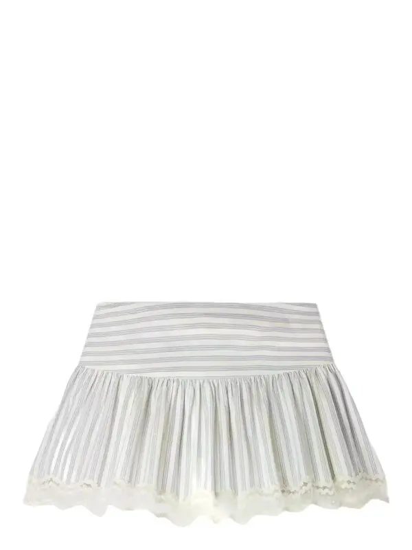 Sandro Striped Lace-trim Skorts - Neutrals