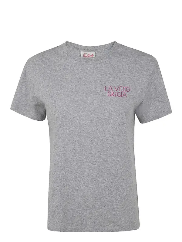 MC2 SAINT BARTH Emilie Embroidered T-shirt - Grey