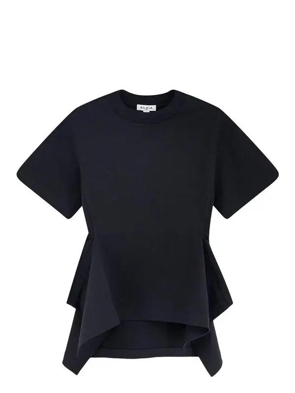 Alaïa Cotton Paneled T-shirt - Black