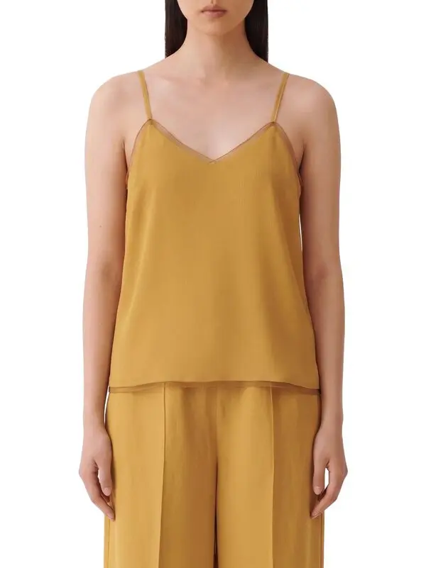 Fabiana Filippi Spaghetti Strap Camisole - Mustard