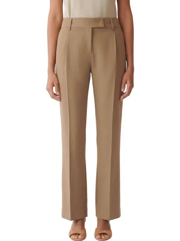 Fabiana Filippi Tailored Linen Blend Trousers - Mud