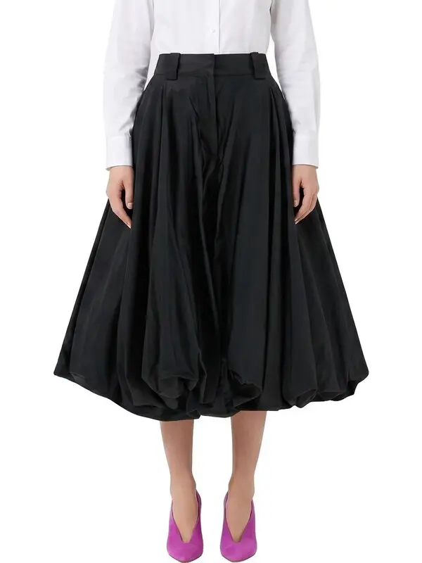 Balenciaga Blend Balloon Midi Skirt - Black