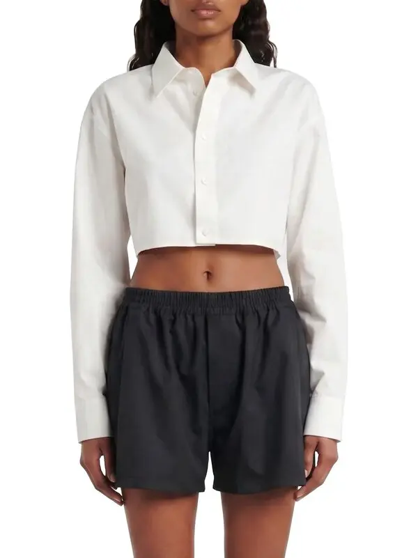Balenciaga Cropped Shirt With Classic Collar - White