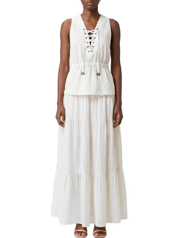 Pinko Sleeveless Maxi Dress - White