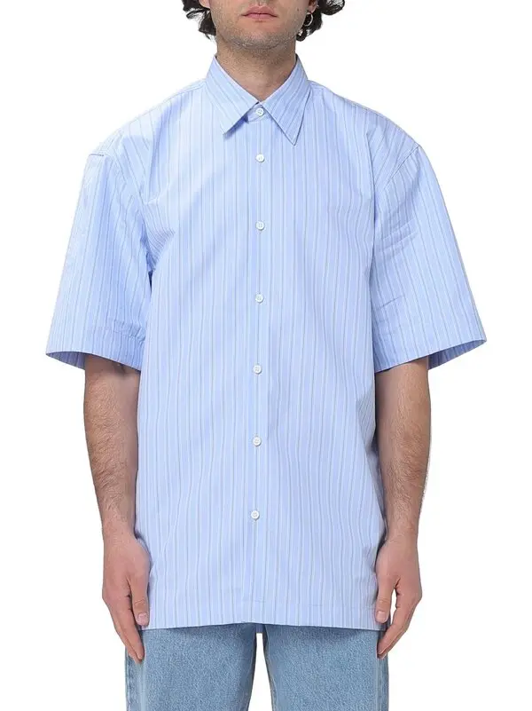 Dries Van Noten Striped Cotton Shirt - Blue