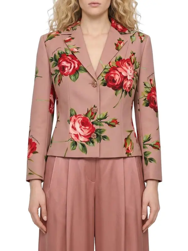 Dolce & Gabbana Floral Print Blazer - Pink