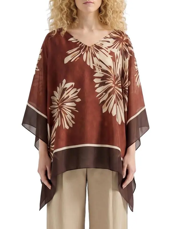 Brunello Cucinelli Printed Kaftan - Burgundy
