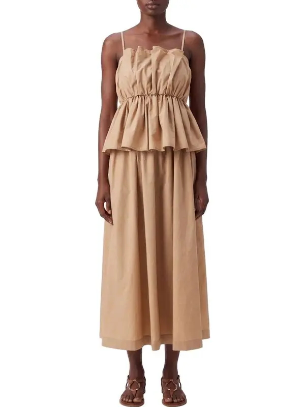 TWINSET Ruffled Peplum Dress - Natural