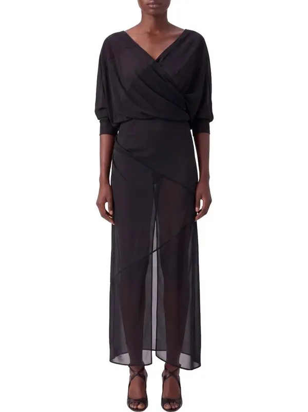 ENTIRE STUDIOS Draped Maxi Dress - Black