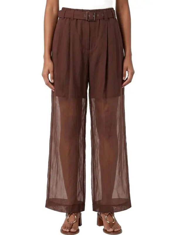 Brunello Cucinelli Wide Leg Trousers - Burgundy