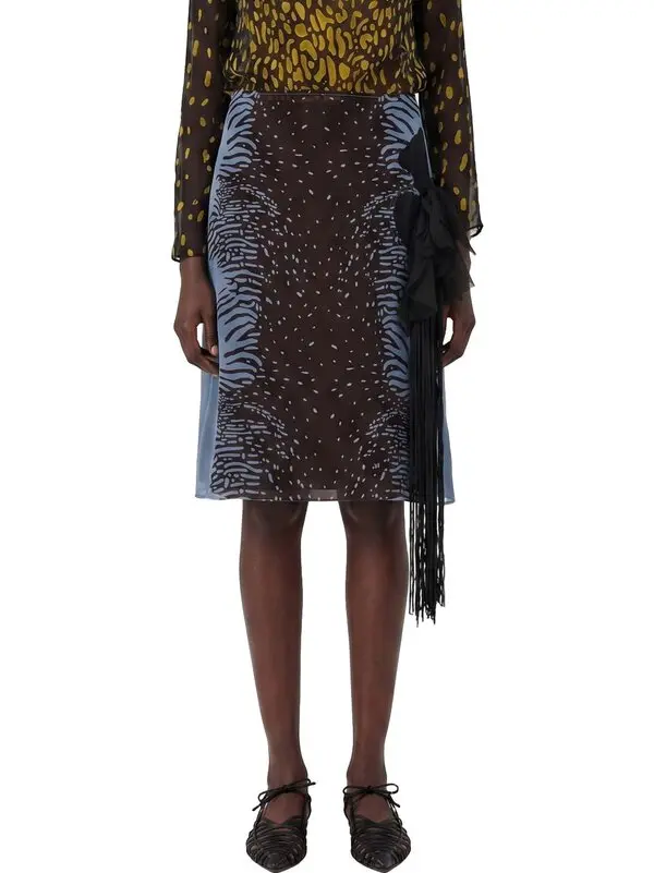 FERRAGAMO Printed Skirt - Gnawed Blue