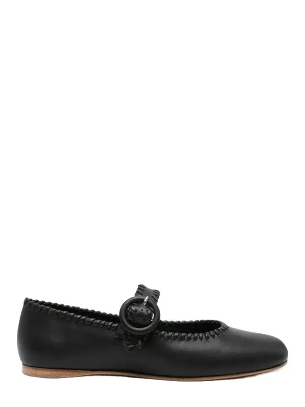 PALOMA BARCELO Nappa Leather Mary Jane Ballet Flats - Black