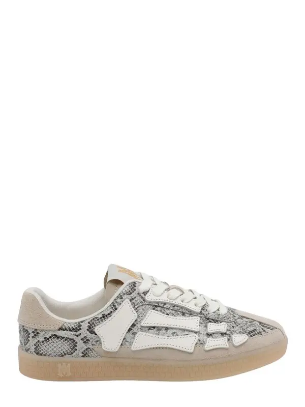 Amiri Skel Sneakers In Python Print Leather - Grey