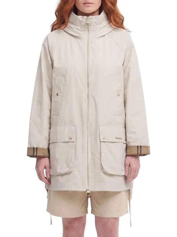 Barbour Hooded Parka In Cotton Blend - Nude