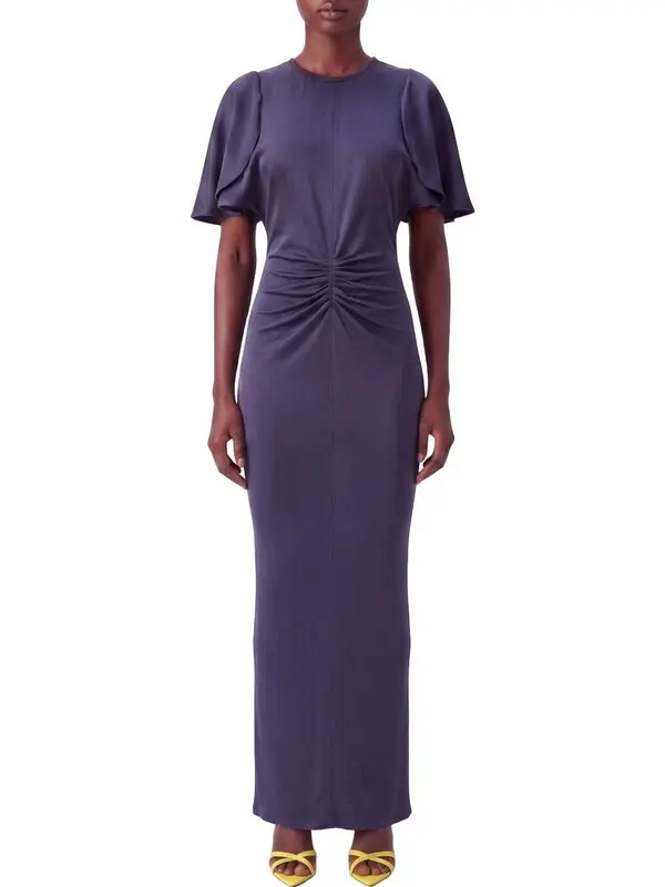 Victoria Beckham Ruched Maxi Dress - Violet
