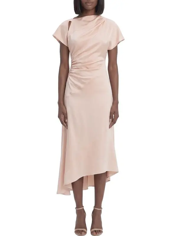 Victoria Beckham Asymmetrical Draped Dress - Salmon