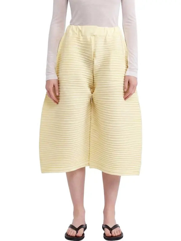 Issey Miyake Pleated Wide-leg Culottes - White