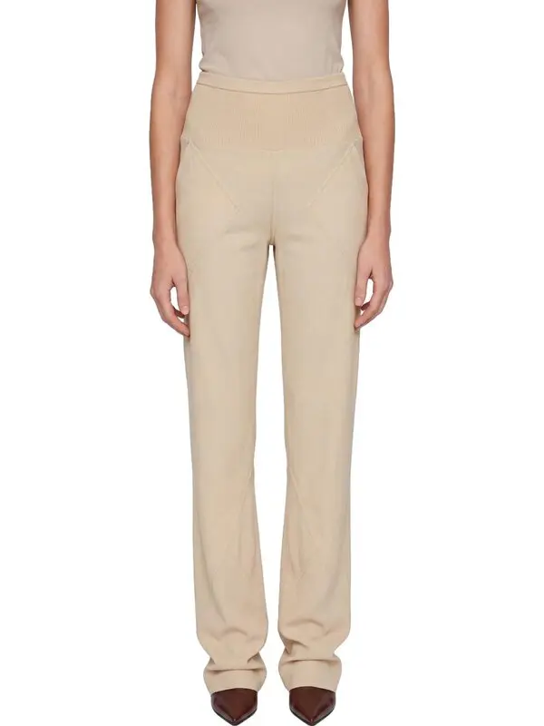 Rick Owens High-waisted Silk Trousers - Beige