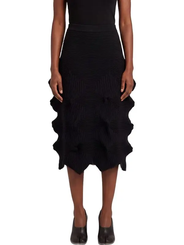 Issey Miyake Pleated Midi Skirt - Black