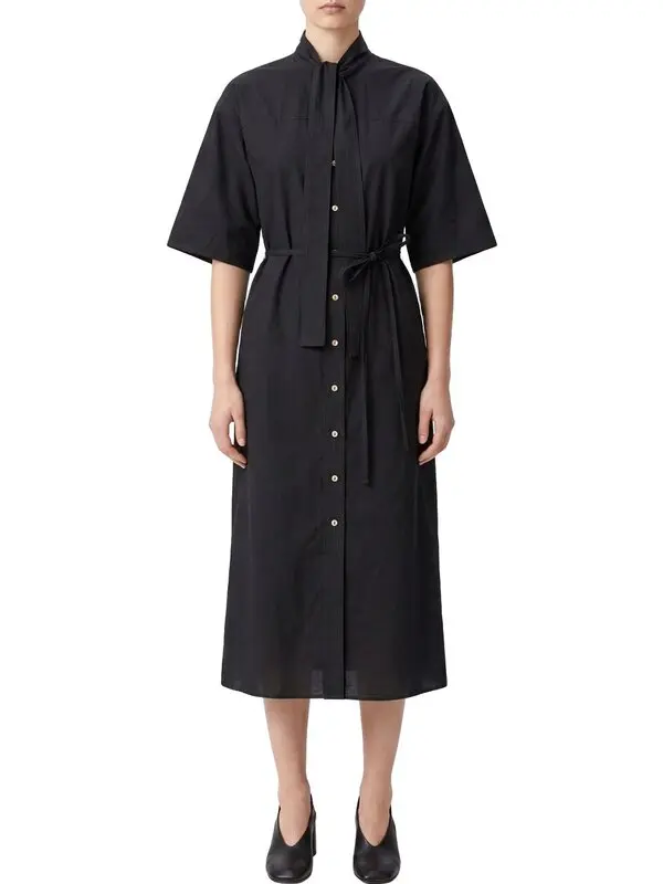 LEMAIRE Short Sleeve Button Up Dress - Black