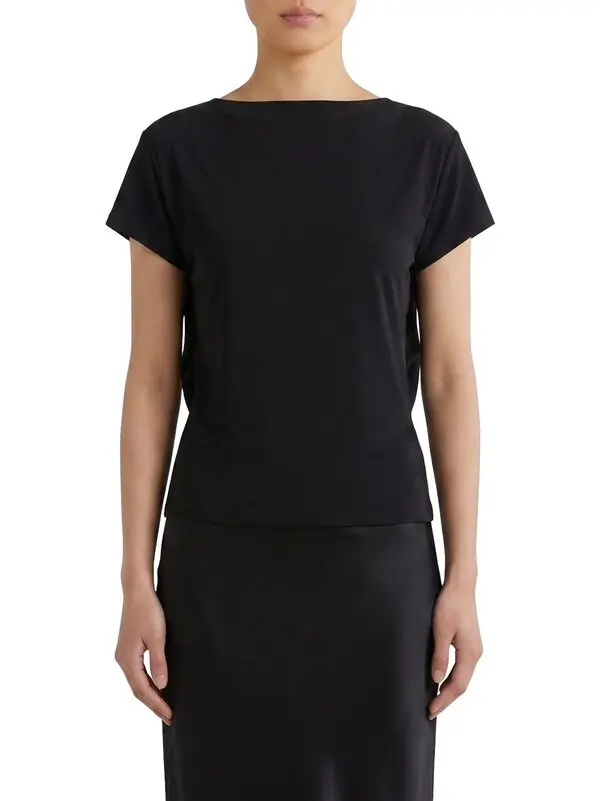 Jacquemus Viscose Blend Draped Top - Black