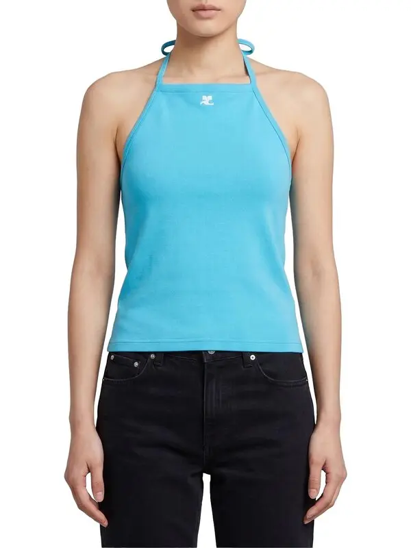 COURREGES Halterneck Top - Blue