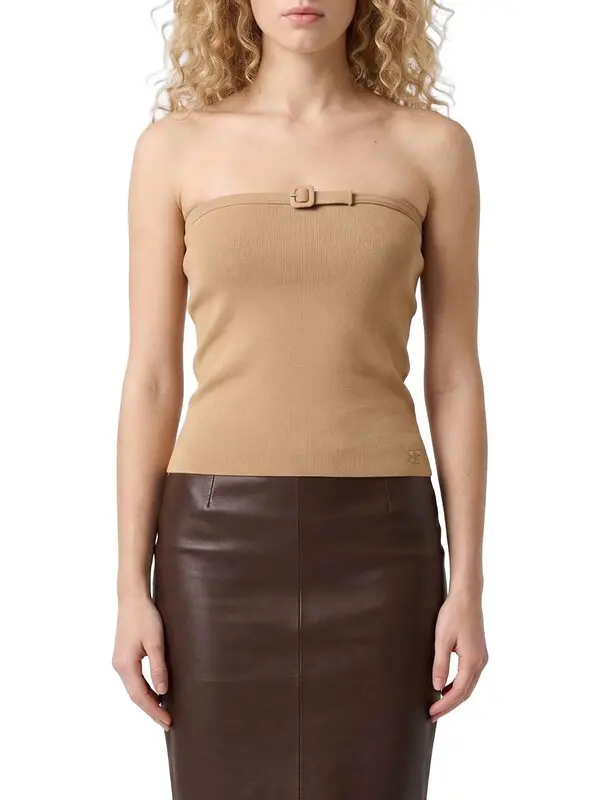 COURREGES Ribbed Bandeau Top - Beige