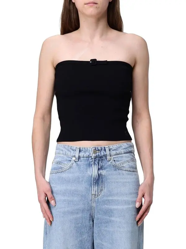 COURREGES Ribbed Bandeau Top - Black