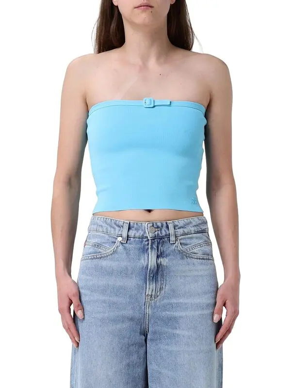 COURREGES Ribbed Tube Top - Water