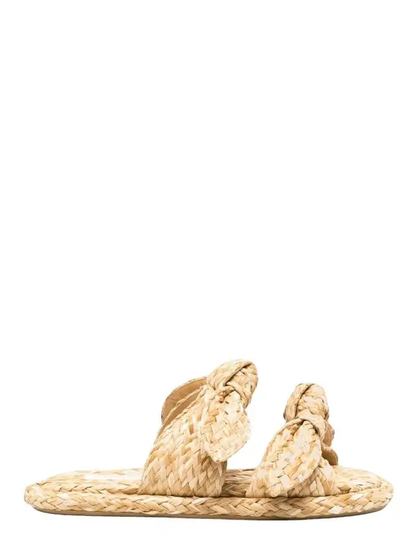 Zimmermann Carousel Raffia Knot Sandals - Nude