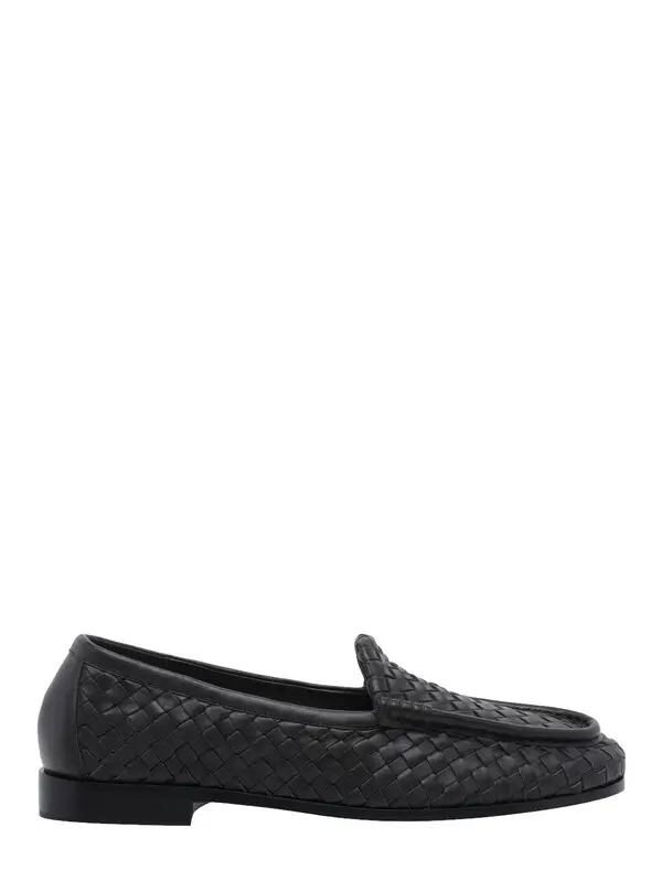 Bottega Veneta Silenzio Intrecciato Leather Loafers - Brown