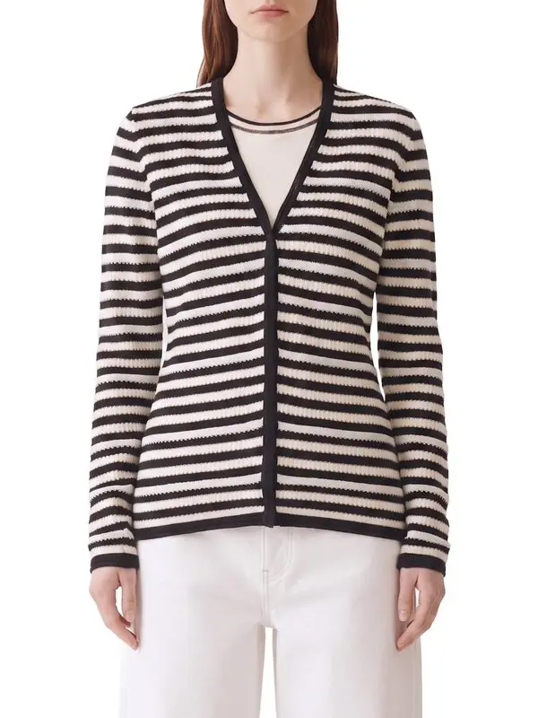 Fabiana Filippi Striped Knit Cardigan - Butter