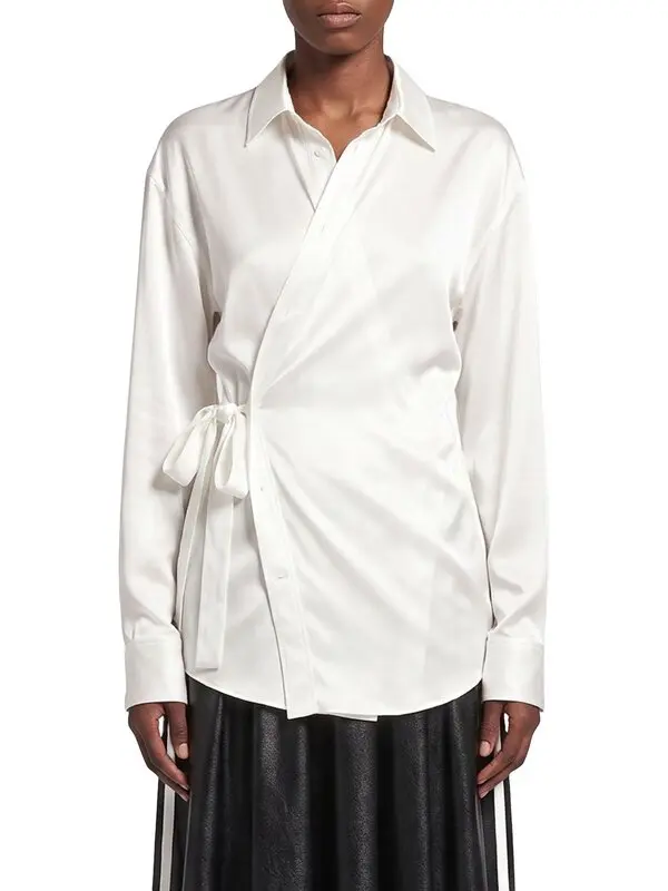 Balenciaga Shirt With Tie Detail - White
