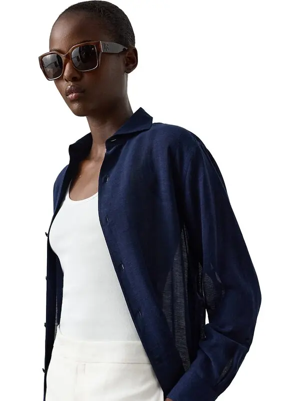 Ralph Lauren Relaxed Fit Linen Voile Shirt - Lux Navy