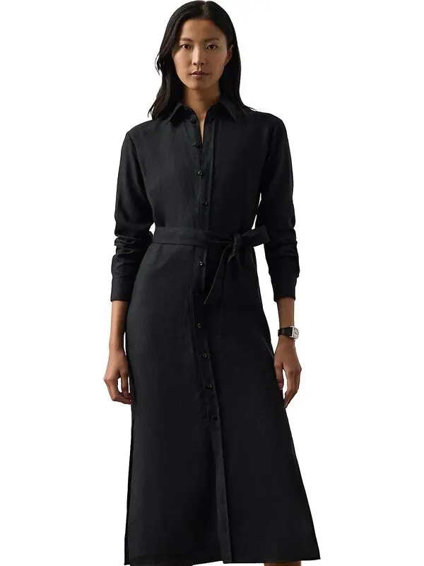 Ralph Lauren Vicki Linen Day Dress - Black