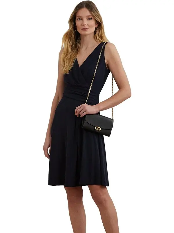 Ralph Lauren Sleeveless Jersey Surplice Dress - Lighthouse Navy