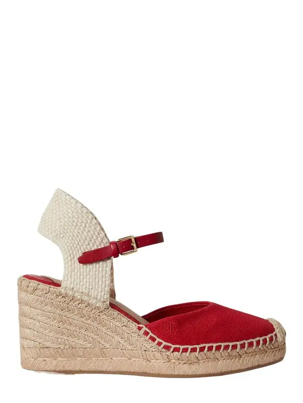 Ralph Lauren Canvas & Jute Espadrille - Festive Red/natural