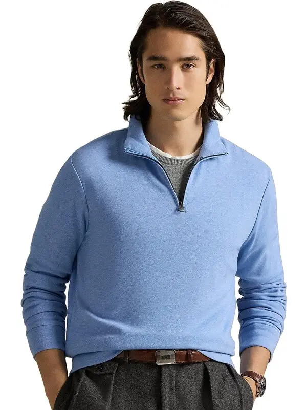 Ralph Lauren Textured Quarter-zip Pullover - Chalk Heather/nevis