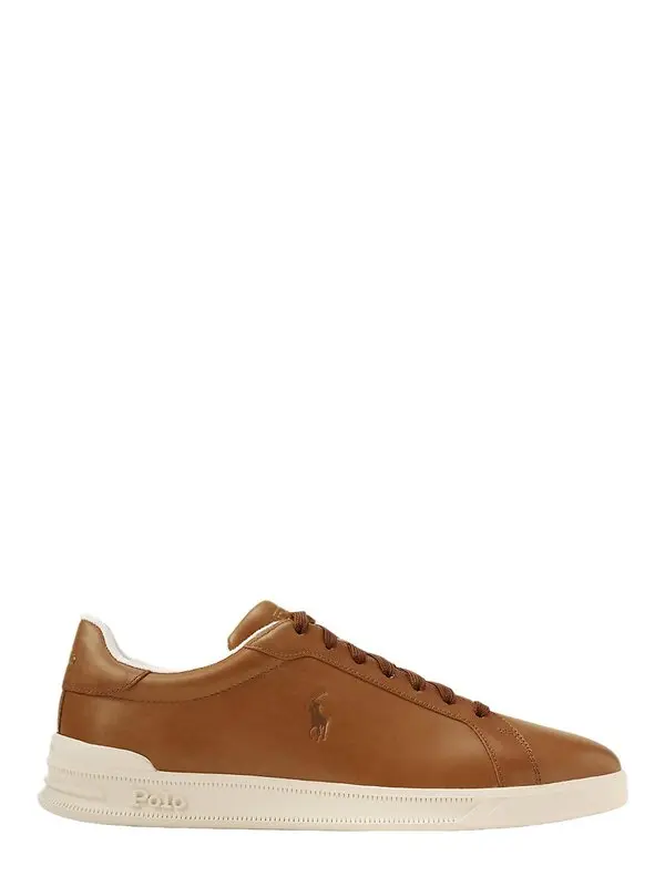 Ralph Lauren Heritage Court Ii Leather Sneaker - Polo Pale Russet