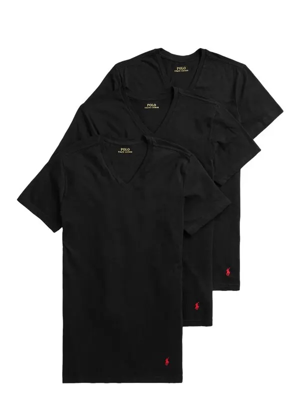 Ralph Lauren Classic Fit Wicking V-neck 3-pack - Black