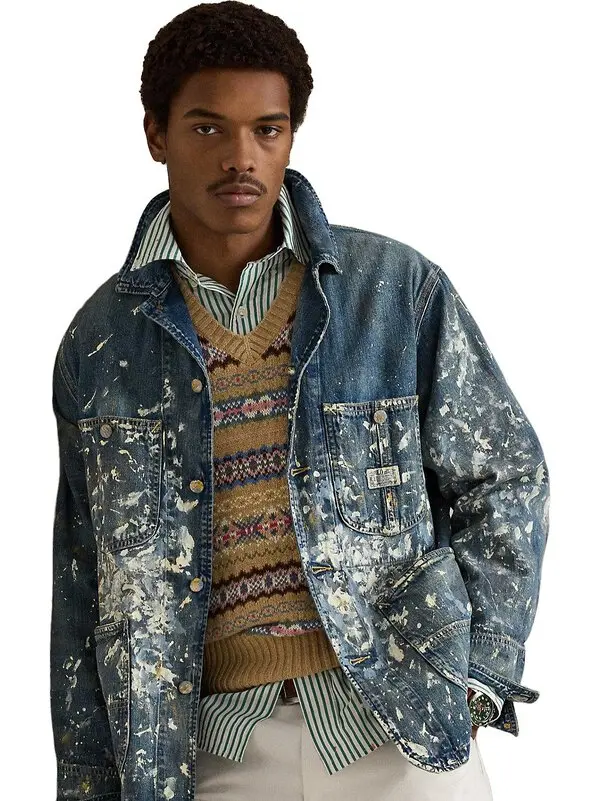 Ralph Lauren Hand-painted Denim Chore Jacket - River Bend
