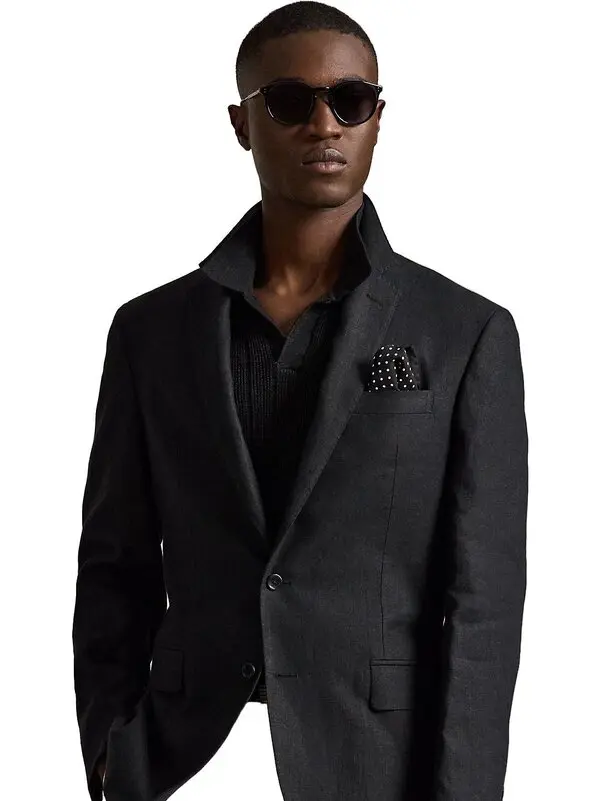 Ralph Lauren Polo Tailored Fit Linen Suit Jacket - Black