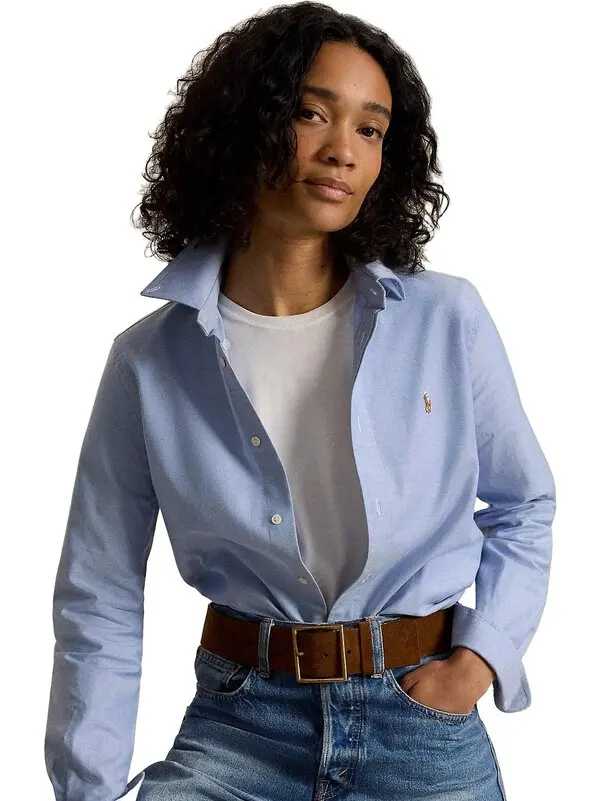 Ralph Lauren Stretch Slim Fit Oxford Shirt - Baby Blue