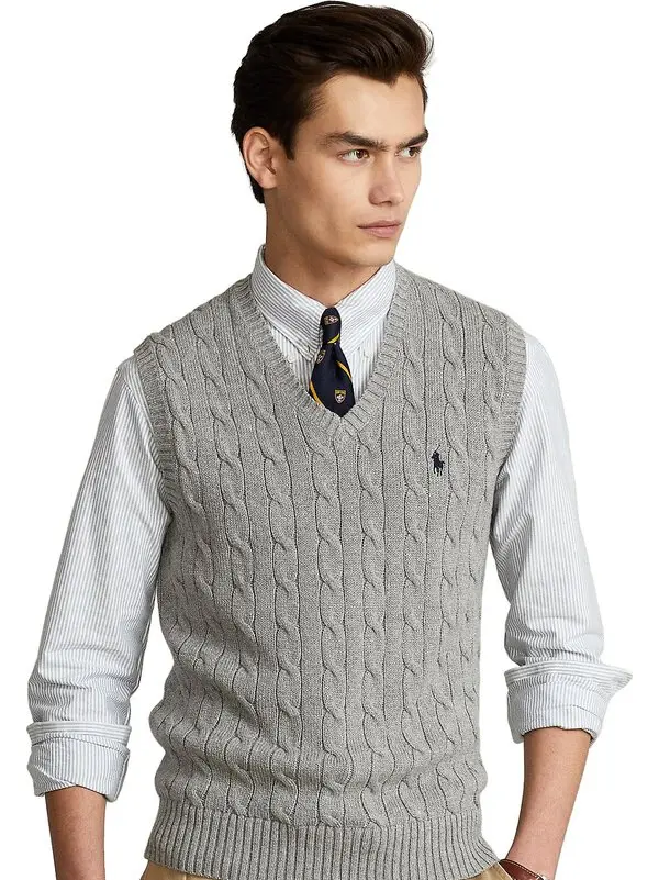 Ralph Lauren Cable-knit Cotton Sweater Vest - Hunter Navy
