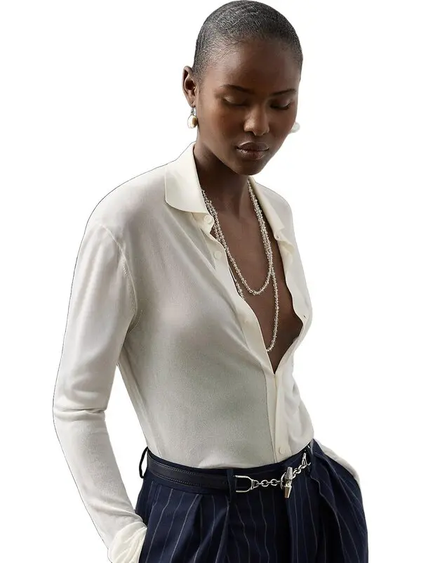 Ralph Lauren Sheer Knit Shirt - Cream