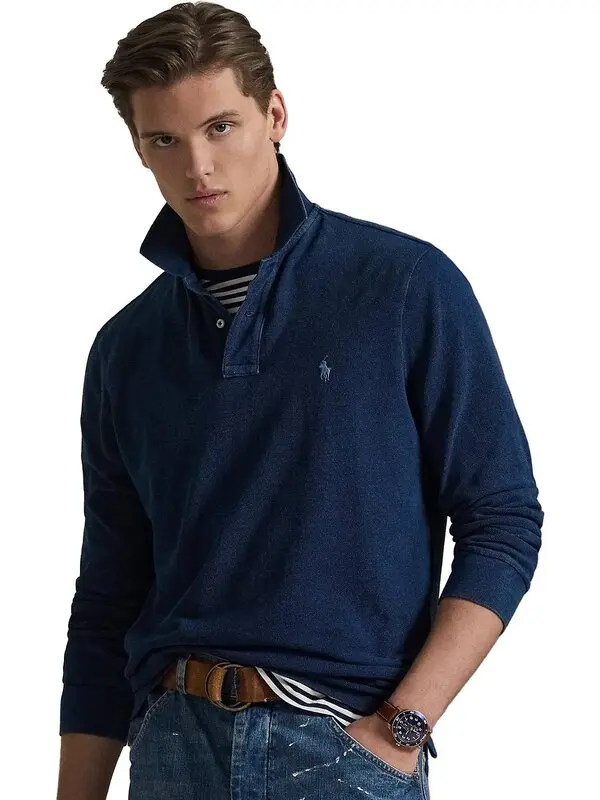 Ralph Lauren Classic Fit Indigo Mesh Polo Shirt - Dark Indigo