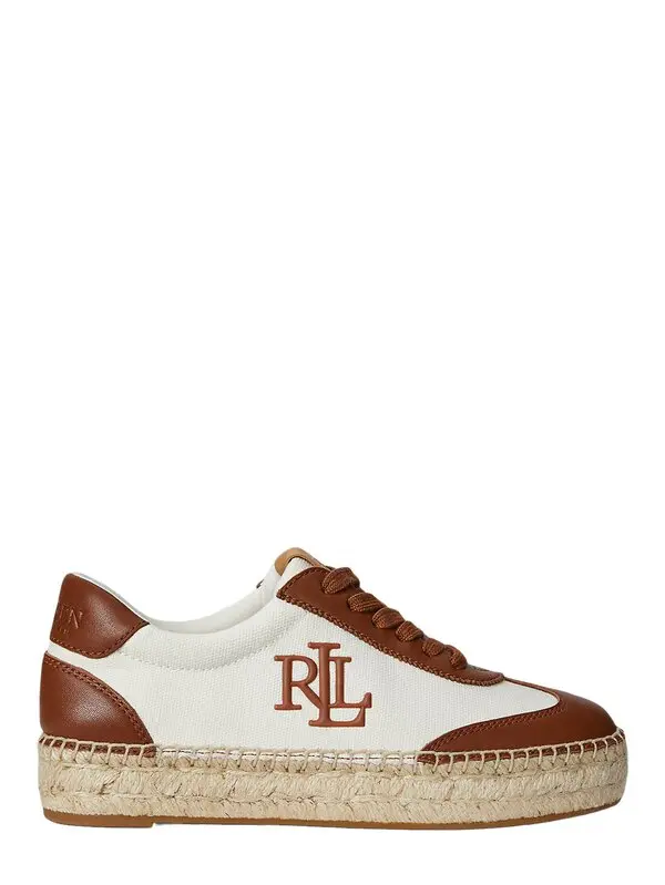 Ralph Lauren Luize Canvas & Nappa Espadrille Sneaker - Natural/lauren Tan