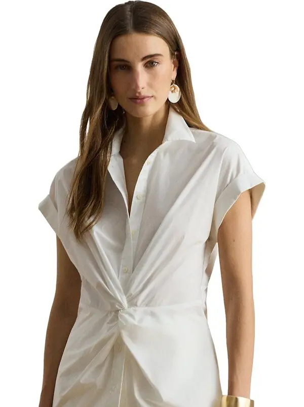 Ralph Lauren Twist-front Cotton Shirt - White