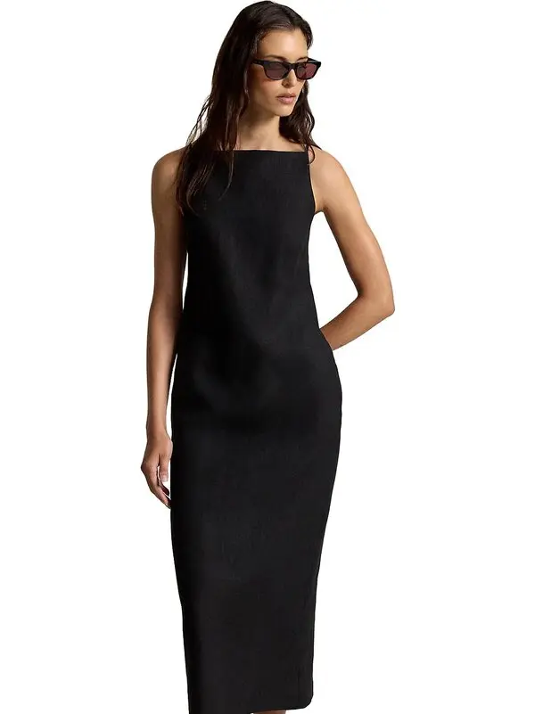 Ralph Lauren Linen Column Dress - Polo Black