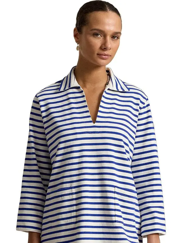 Ralph Lauren Striped Cotton Jersey Dress - Deckwash White/sapph